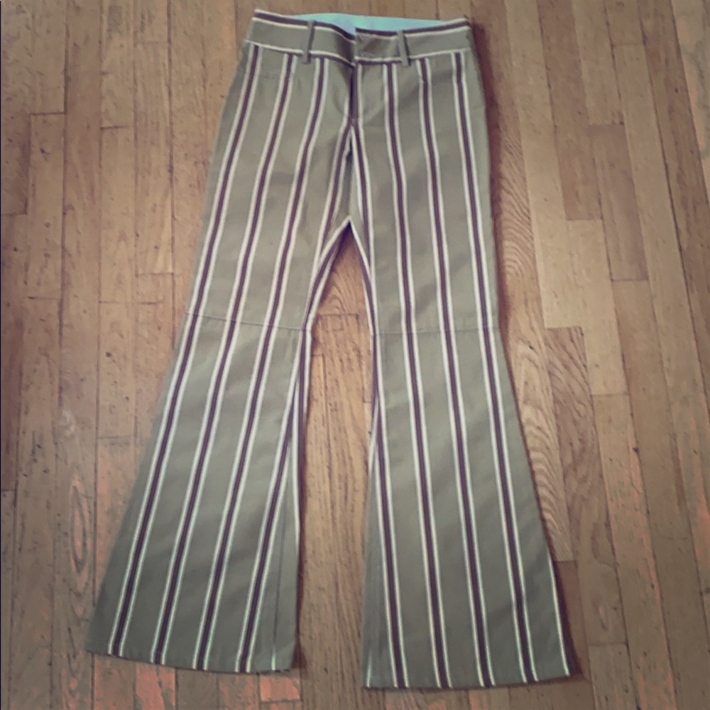 Flare Mod Striped Bell Bottom Pants - Gem